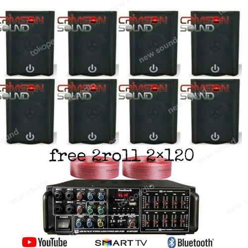 Jual PAKET SOUND SISTEM CAFE 8 SPEAKER CRIMSON 4 INCH PAKET INDOOR ...
