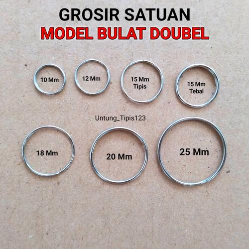 Jual Ring ganci bulat Ring Nikel gantungan kunci double satuan Ring ...