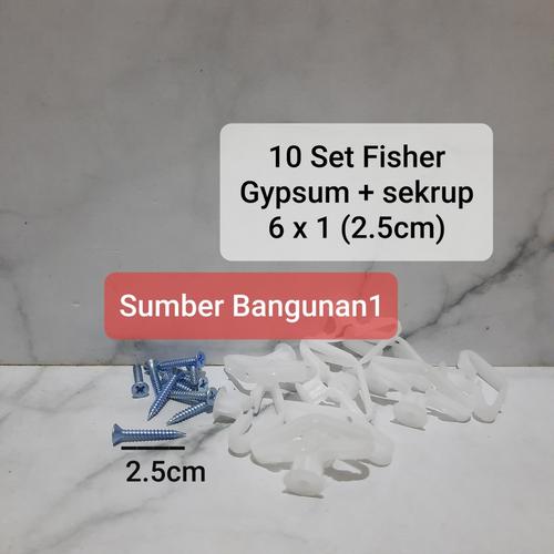 Jual Sekrup + fisher karet tanam 2cm 3cm skrup gypsum gipsum penahan ...