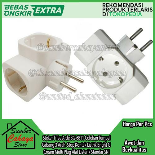 Jual Steker T Tee Arde BG-6811 Colokan Tempel Listrik Cabang 3 Lubang ...