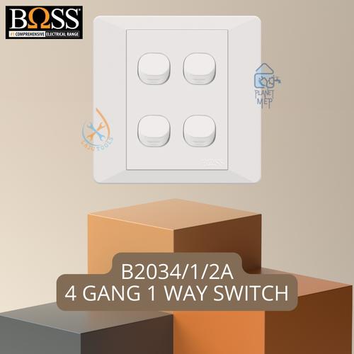 Jual BOSS SAKLAR 4 TOMBOL / 4 GANG 1 WAY SWITCH W/ FRAME B2000 - Kota ...