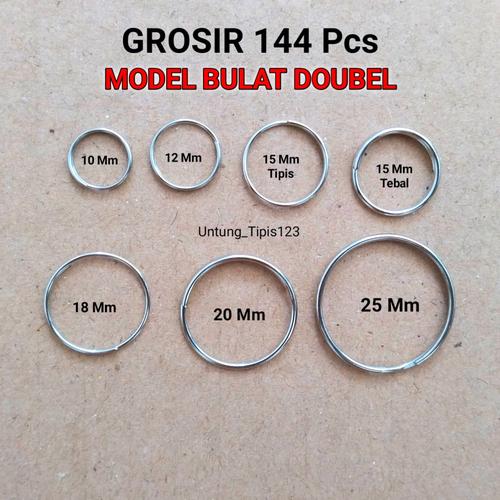 Jual Ring ganci bulat Ring gantungan kunci double isi 144 Pcs Ring ...