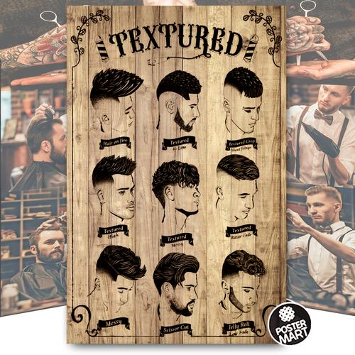 Jual POSTER BARBERSHOP PANGKAS RAMBUT DAN MODEL RAMBUT 61Q - slide A ...