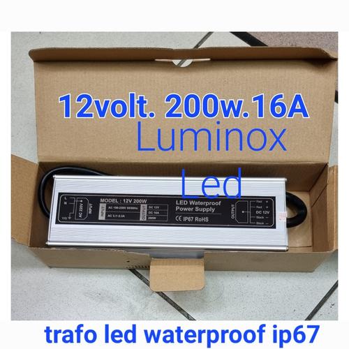 Jual trafo ps led waterproof 12volt 200w 200watt / driver outdoor 200 ...