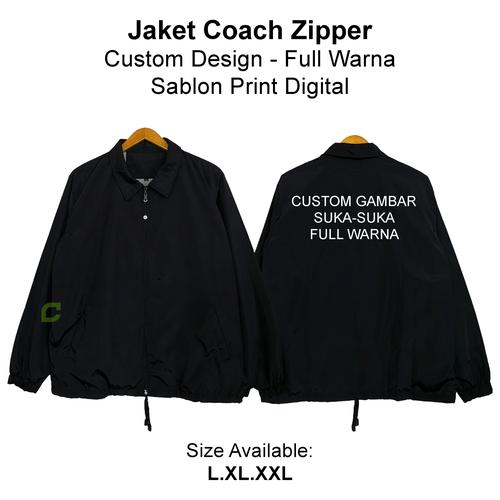 Jual Jaket Coach Zipper Waterproof - Sablon custom satuan full warna ...