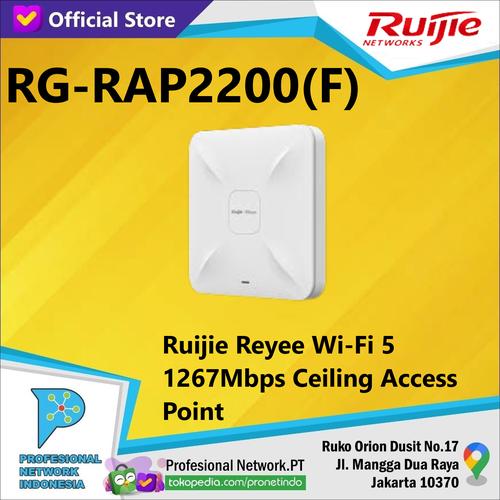 Promo Ruijie RG-RAP2200(F) Reyee Wi-Fi 5 1267Mbps Ceiling Access Point ...