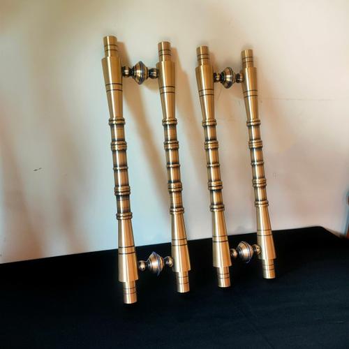 Jual handle pintu / gagang pintu rumah kuningan motif bambu 60 cm 2 set ...