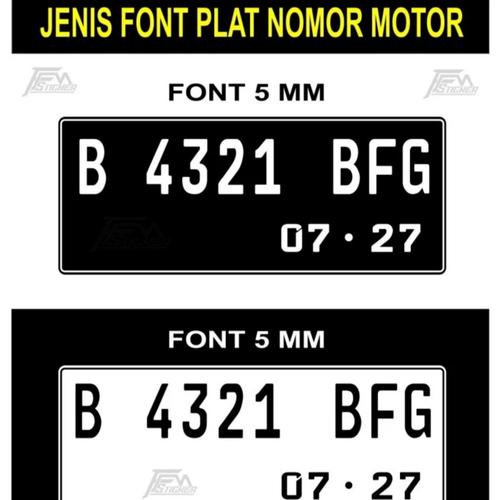 Jual sticker angka nopol motor font baru - Putih, sepasang - Kota ...