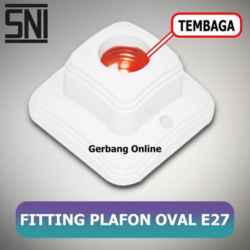 Jual Fitting Lampu Plafon Bulat OVAL VISICOM Fiting Pitting Piting ...