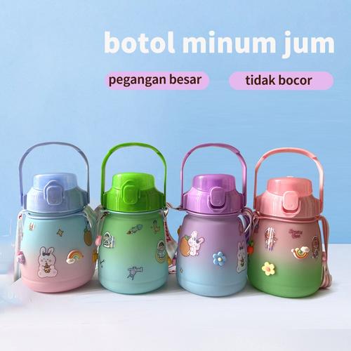 Jual Botol Minum Motivasi Viral Gradasi Pastel 1 Liter Big Belly Doff 1 ...