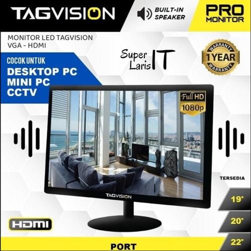 Jual Monitor TAG vision / Tagvision 24 inch support PC CCTV TV HDMI ...