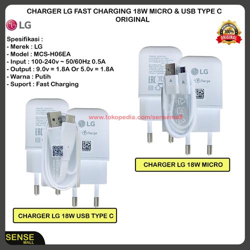 Jual Charger For Lg Fast Charging 10W-18W Micro Usb & Type C Original ...