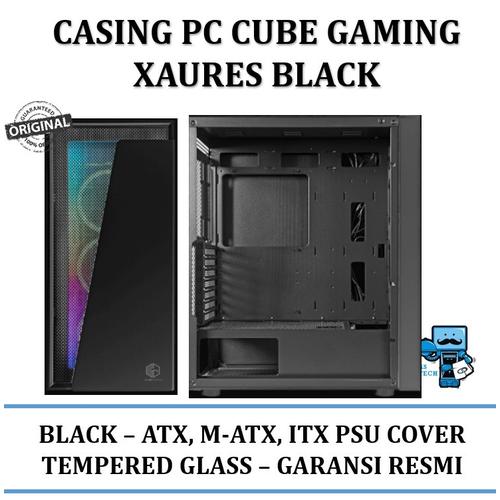 Jual Casing PC Cube Gaming Xaures Black - ATX - RGB FRONT PANEL ...