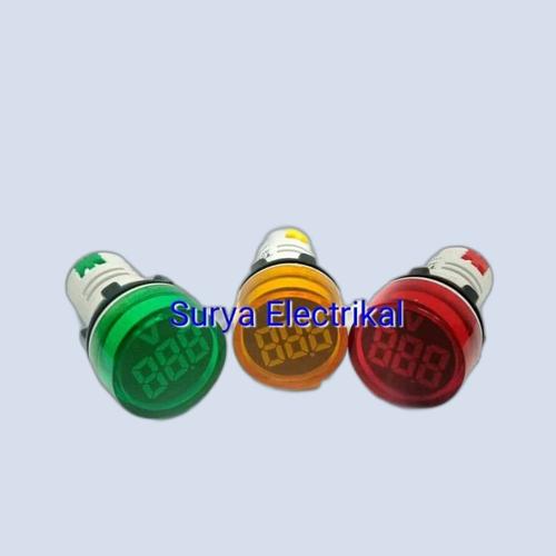 Jual Volmeter digital lLED 22mm model pilot lamp AD16-22DV - Merah ...