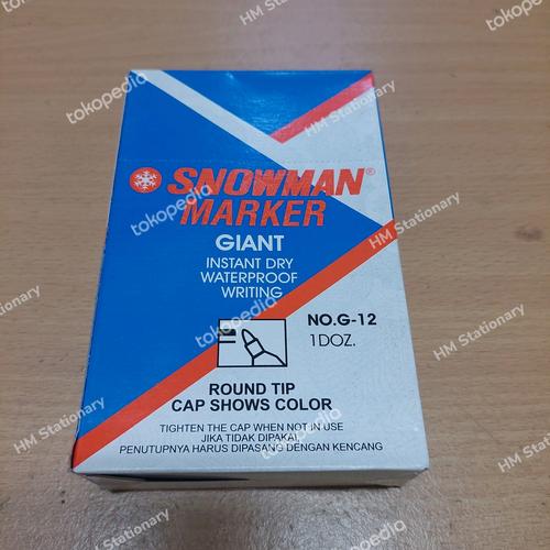 Jual (PAK) Spidol Snowman Permanent G-12 / Spidol Marker G-12 Snowman ...