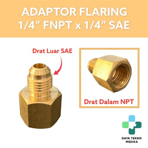 Jual Female Adaptor Flaring 1/4" FNPT x 1/4" SAE - Brass Flare ...
