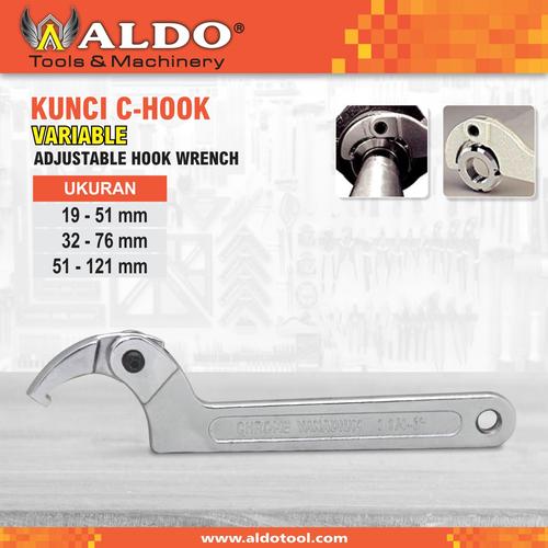 Jual KUNCI C - HOOK VARIABLE / KUNCI KOMSTIR MERK ALDO - 51-121mm ...