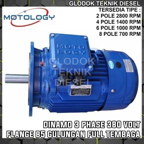 Jual Dinamo Motor B5 4 HP 3 KW 1000 RPM 3 PHASE 6 POLE FULL Tembaga FLANGE - Kota Tangerang ...