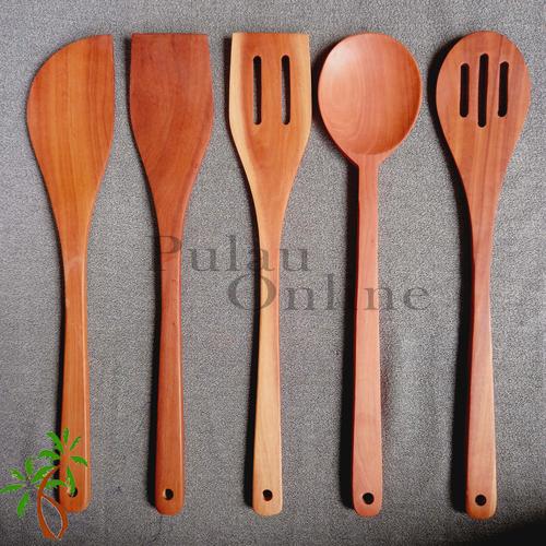 Jual Spatula Kayu Sawo - Spatula Kayu Set (Isi 5) -Aneka Sutil Panjang ...