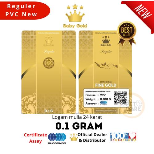 Jual BABY GOLD 0.1 gram NEW Kemasan PVC Emas Mini Logam Mulia - Kota ...