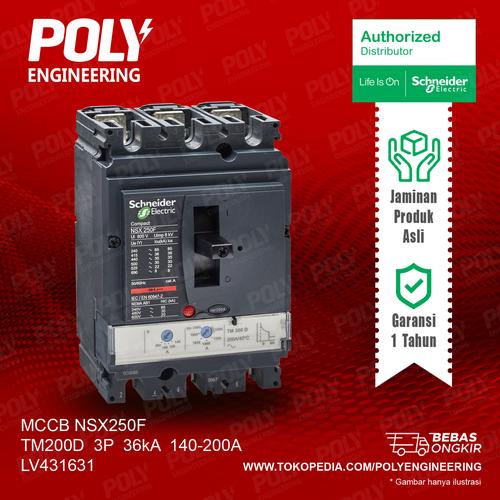 Jual MCCB NSX250F 36kA TM200D 3P 140-200A SCHNEIDER LV431631 COMPACT ...