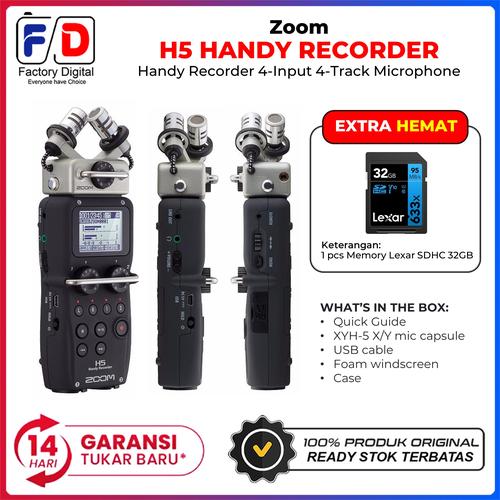 Jual Zoom H5 Handy Recorder 4-Input 4-Track Microphone System ...