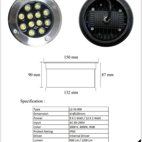 Jual Lampu Tanam Lantai Led 9 Watt 12 Watt - Lantai 9W - Jakarta Barat ...