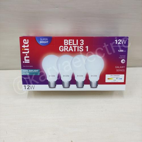 Jual PAKET 4PCS LAMPU BOHLAM LED IN-LITE INLITE PACK 4 PCS 12WATT ...