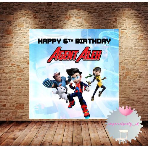 Jual Custom Backdrop Banner Spanduk Happy Birthday Ejen Ali Agent Ali ...