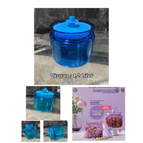 Jual Tupperware Toples kue Counterpart 2,4 Liter (1) - Biru-Uk 1.2 Ltr - Jakarta Selatan ...