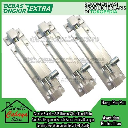 Jual Grendel Stainless STS Uk 3”Inch Kunci Pintu Slot Besi Pengaman ...