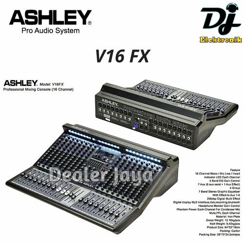 Jual Mixer Analog Ashley V16 FX / V 16FX / V16FX / V 16 FX - 16 channel - Kota Malang - Dealer ...