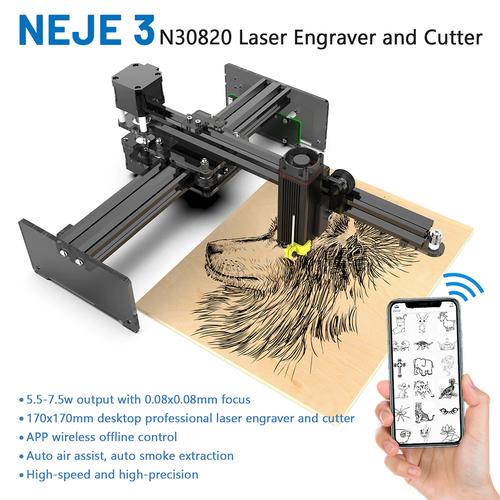 Jual Mesin Mini Laser Engraver Printer DIY CNC 40W 338dpi USB N30820 ...
