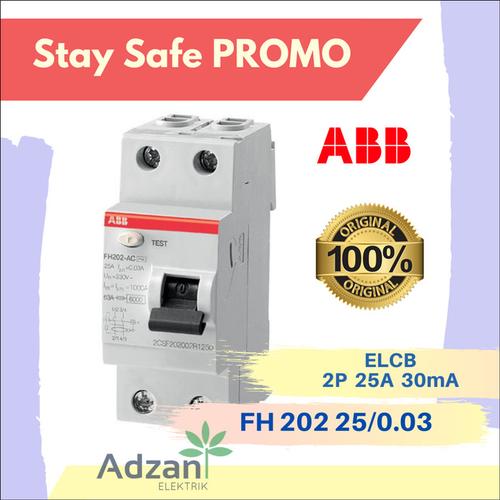Promo [FS] ABB ELCB/RCCB 2P 25A 30mA FH202 2CSF202006R1250 Rumah ...