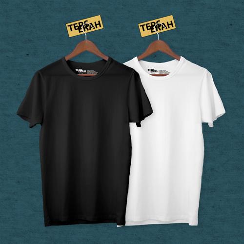 Jual Kaos Polos Unisex Hitam 30s / Putih 24s Cotton Combed - Hitam, S ...