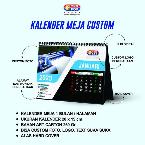 Jual Kalender Meja 2021 Uk A5 , Alas Hard Cover (tambah Foto,Text,Logo ...