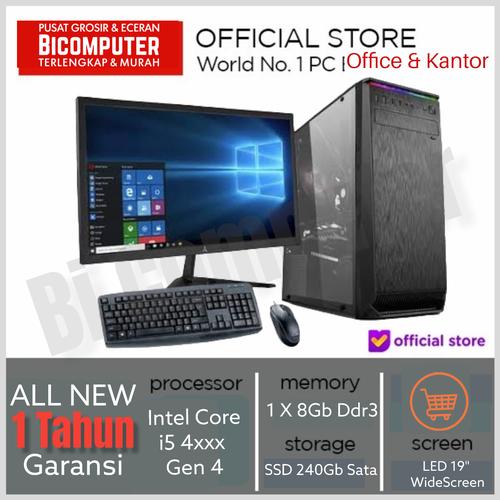 Jual PC CPU Rakitan Core i5 Gen4 Fullset LED 19in Office | Admin | Kantor - Kota Surabaya ...