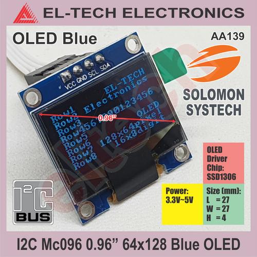 Jual OLED 0.96" Inch IIC I2C LCD LED Graphic Display Module - Blue ...
