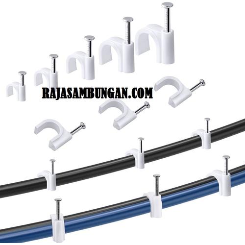 Jual Cable Clip 7 mm Paku Beton Wire Cord Clamp Strap Fastener Pengait ...