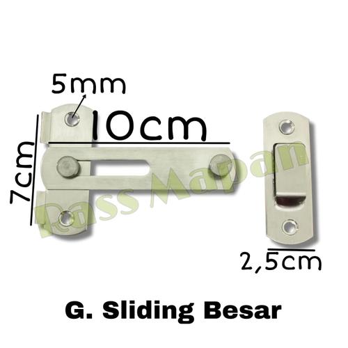 Jual Grendel Pintu Sliding Besar/Kecil SS Stainless Steel Geser Dorong ...