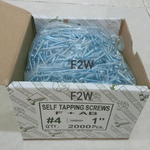 Jual SEKRUP TAPPING FAB #4X1" MOON LION SKRUP PUTIH KEPALA RATA FH ...