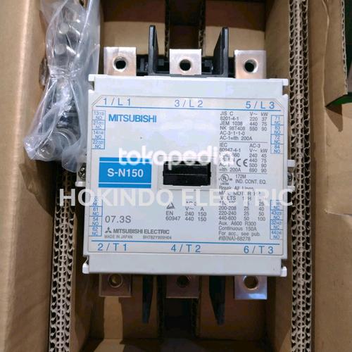 Jual CONTACTOR MITSUBISHI S-N150 SN150 COIL 220V 75KW 200A 2NO 2NC ...