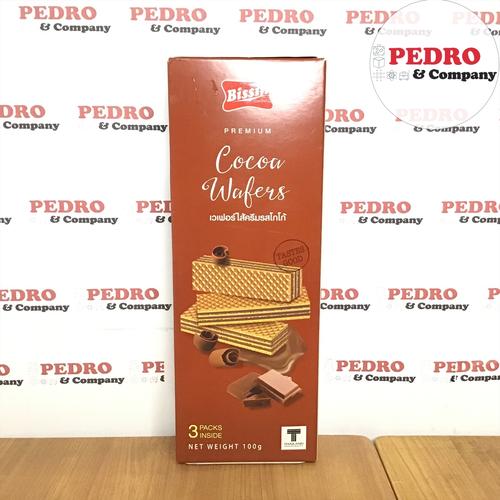 Jual Bissin premium COCOA wafers biskuit coklat 100 gram 3 pack ...