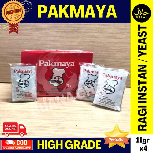 Jual Pakmaya Instant Yeast / Ragi Instan Kering 4 x 11 gr / Pengembang ...