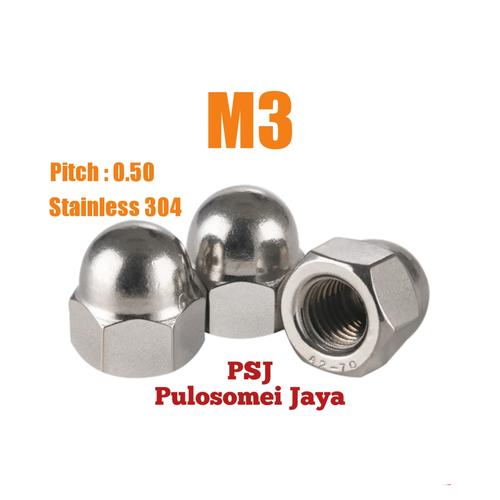 Jual Mur Topi Stainless M3 / M3 Cap Nut Stainless 304 - Kota Tangerang ...