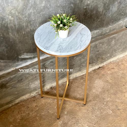 Jual meja sudut marmer meja pojok marmer besi side table vas bunga ...