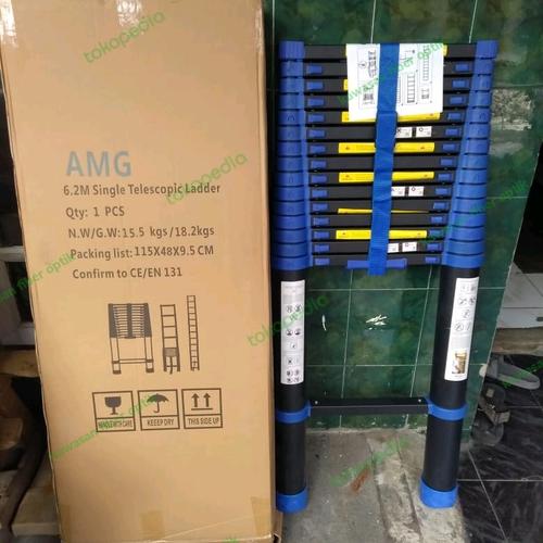 Jual Tangga Teleskopik 6.2 Meter - Biru AMG / Tangga Lipat 6.2M ...