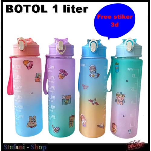 Jual Botol Viral Terbaru Anak Korea 1Liter Botol Cantik Gradasi Panjang ...