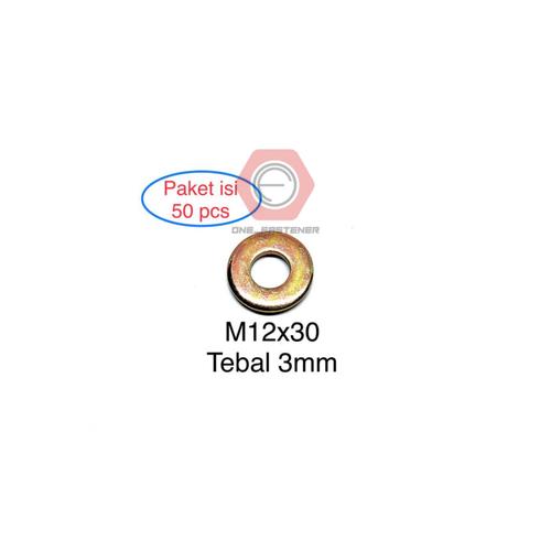 Jual 50 pcs Ring Plat M12x30 Kuning Tebal 3mm baut 17 M12 12mili WPK ...