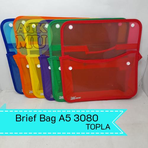 Jual Map Plastik Zipper Bag Kancing Dua Brief Bag Folio Topla 3080 Mini ...